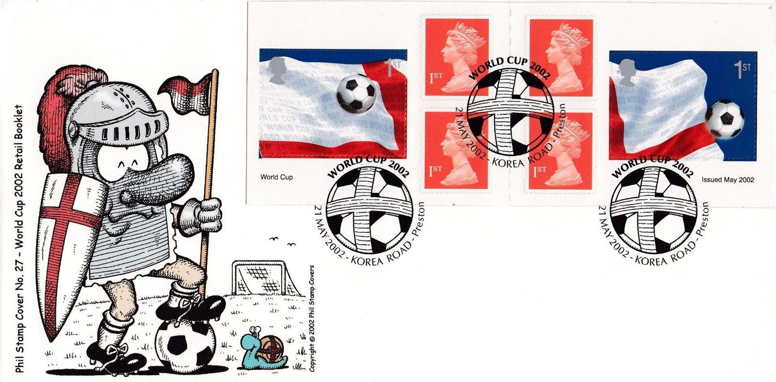 GB 2002 World Cup Booklet, Phil Stamp Official FDC No.27 (11 of 100 ...