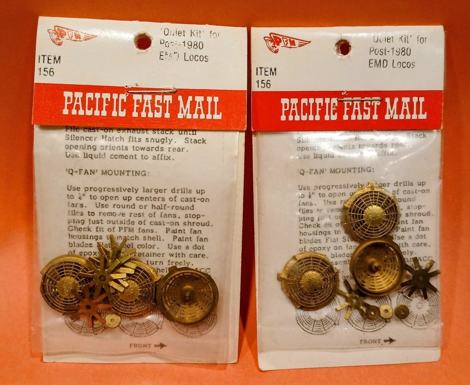 HO NEW (2-Packs) Pacific Fast Mail PFM PIA #156, Quiet Kit Post 1980 ...