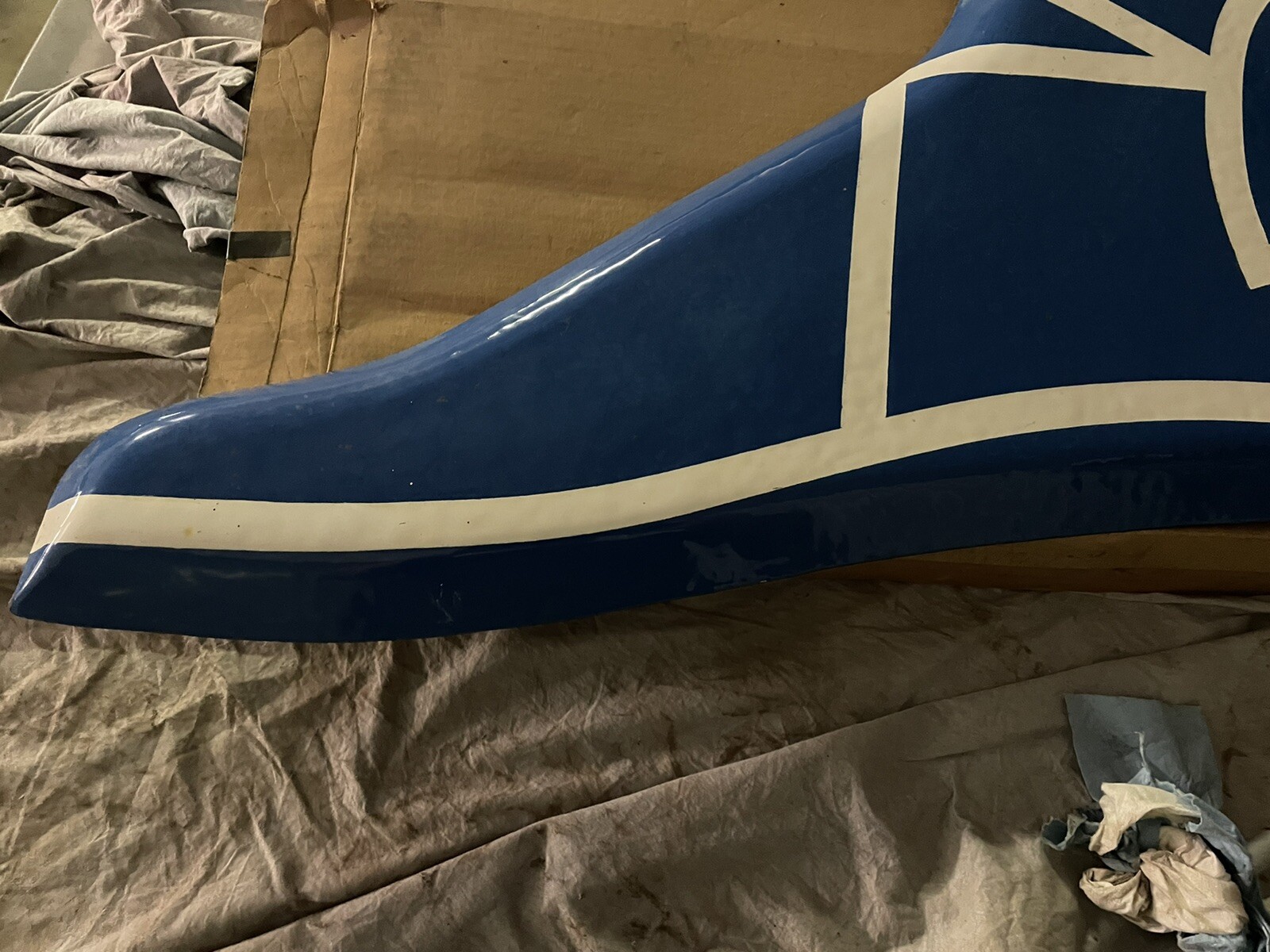 Vintage BLUE HUGE Porcelain Goodyear Wingfoot Flying Shoe Sign ...