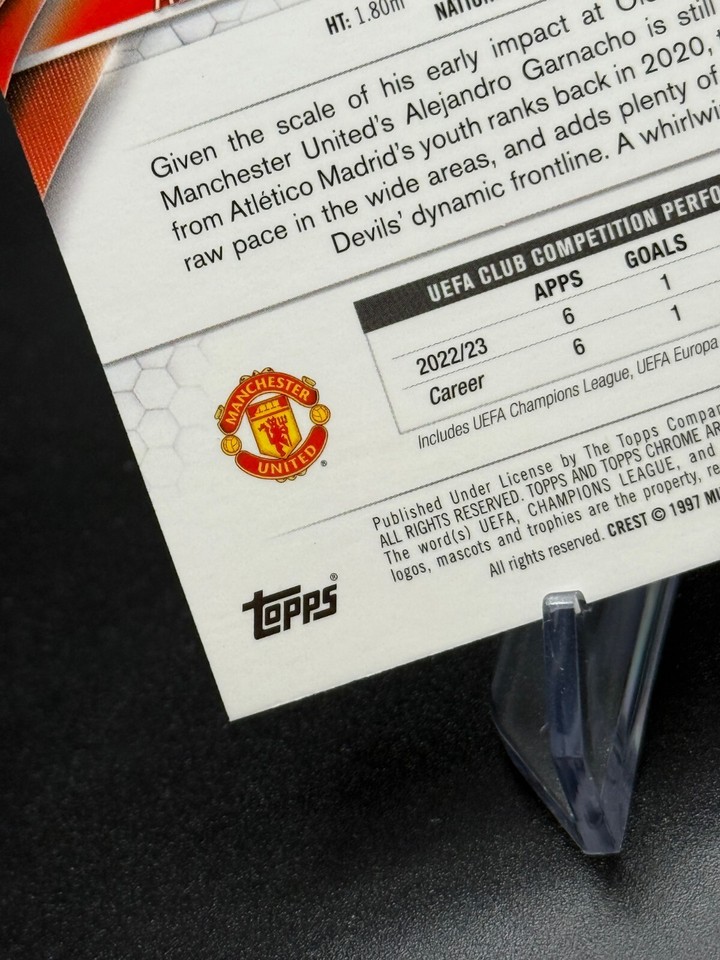 Alejandro Garnacho 2023-24 Topps Chrome UCC Sapphire 115 Future Stars ...