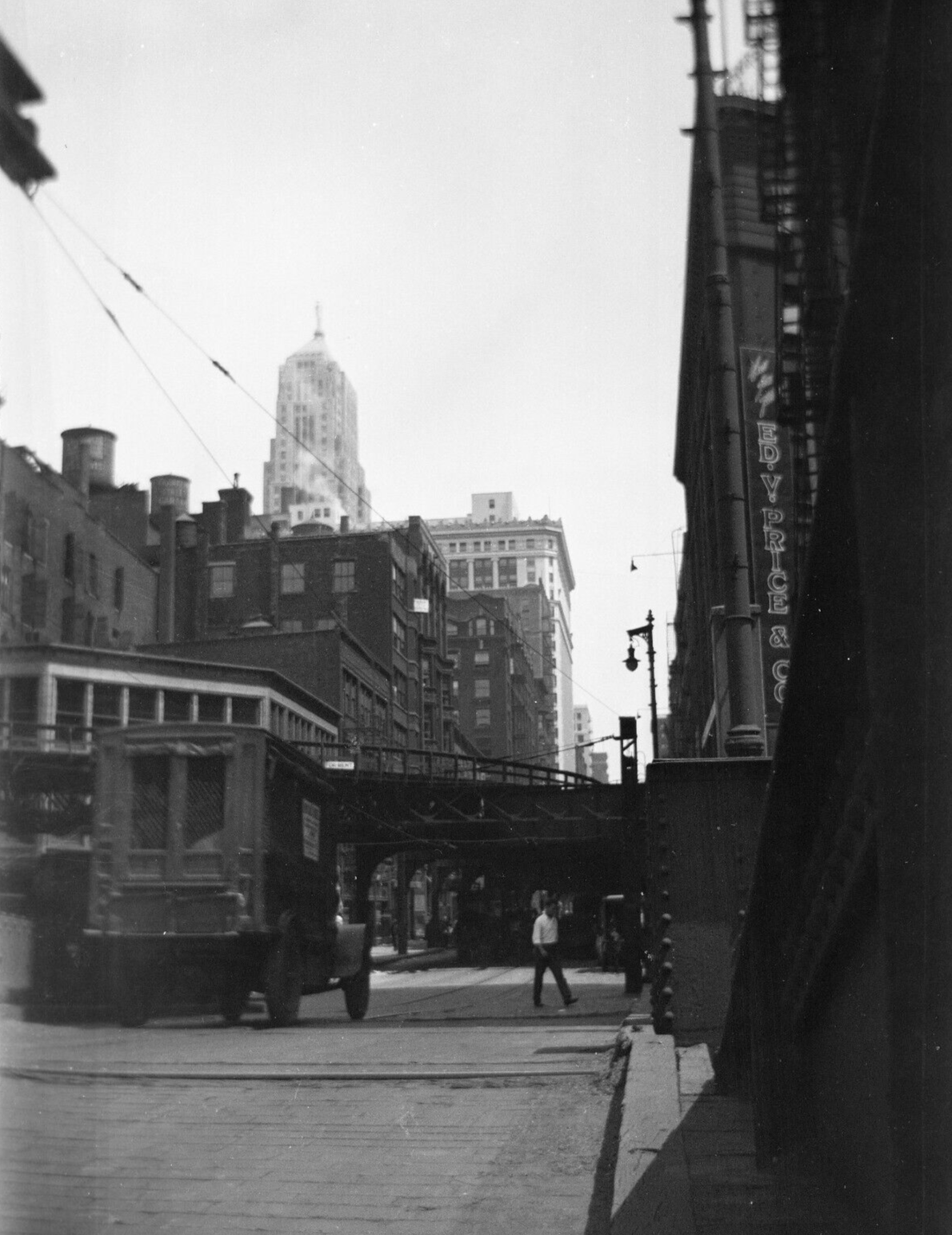 LD19-93 CHICAGO DOWNTOWN LOOP "L" TRACKS Original 4x5" Film Negative ...