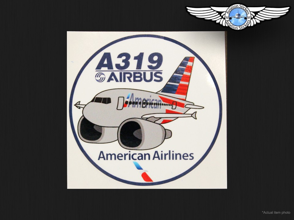AMERICAN AIRLINES AA AIRBUS A319 A 319 PUDGY DECAL / STICKER | eBay