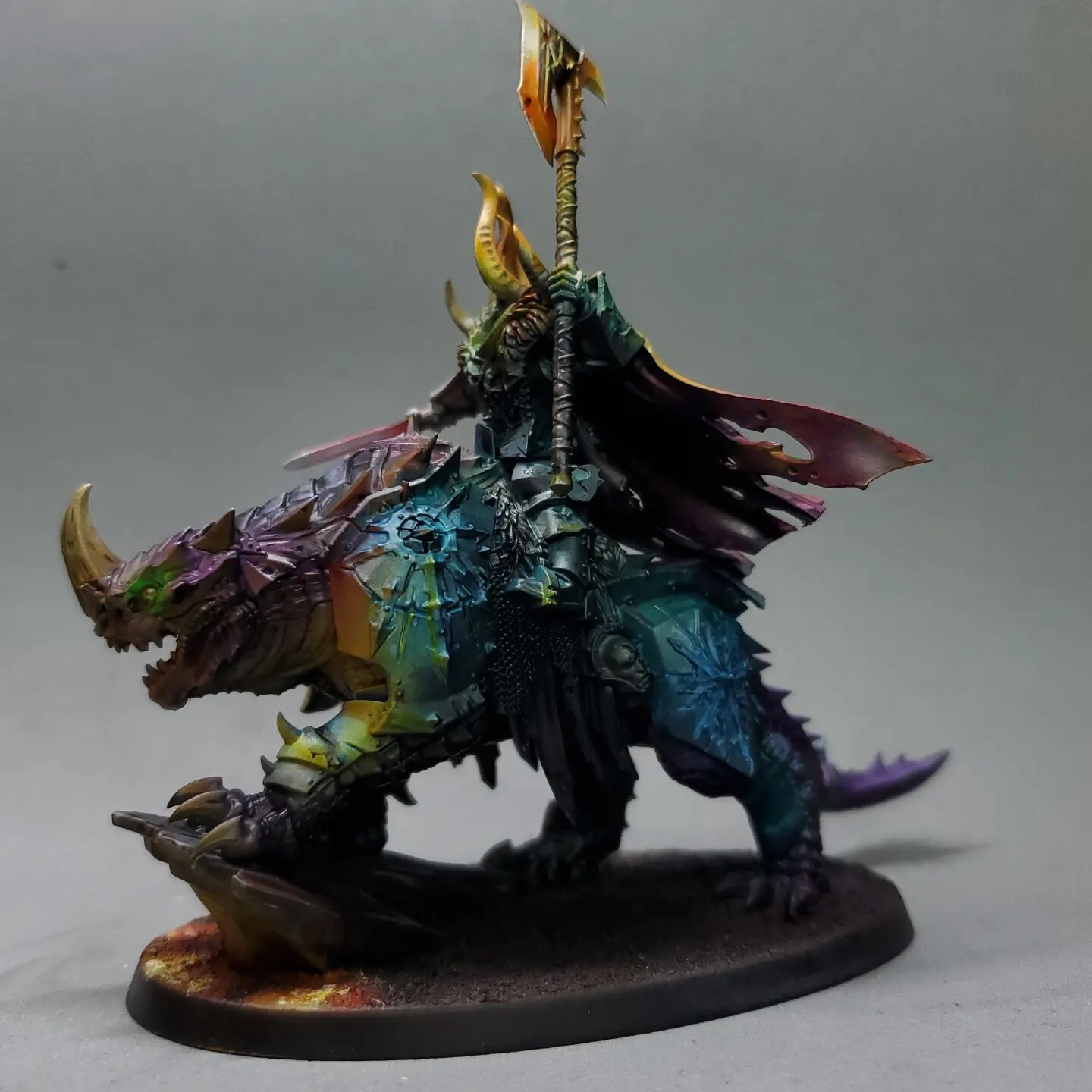 *Commission painted* - Warhammer AoS Chaos Lord on Karkadrak | eBay
