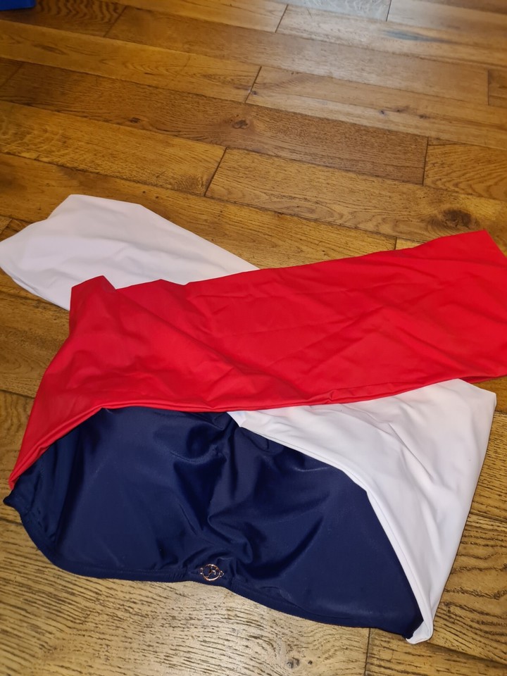 Joanna Hope Bandeau Bikini Top. Red / Navy. Size 32. New | eBay UK