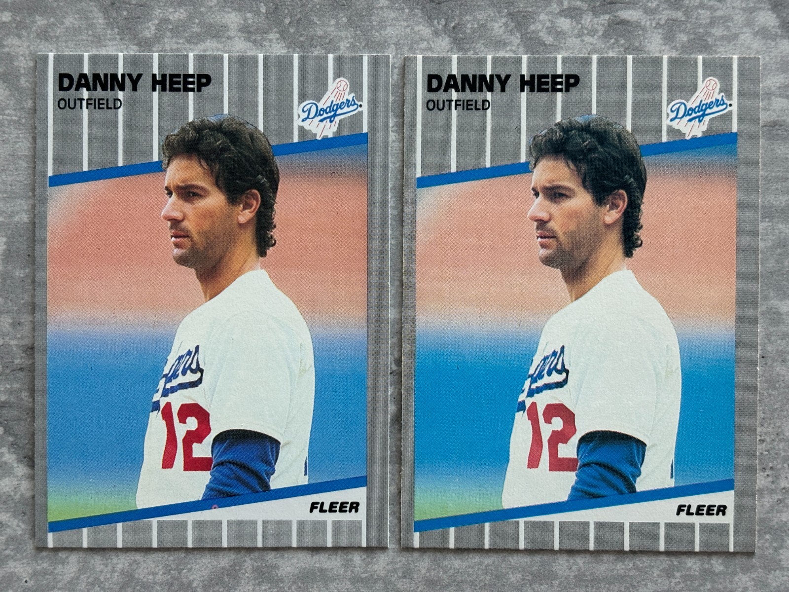 (2) 1989 Fleer DANNY HEEP "Hometown City" Error & Corrected Baseball ...