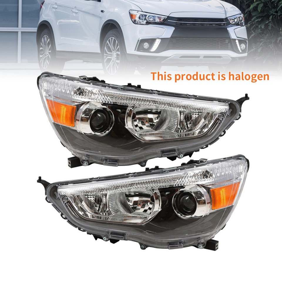 Halogen Headlights Pair Set For 2011-2019 Mitsubishi Outlander Sport ...
