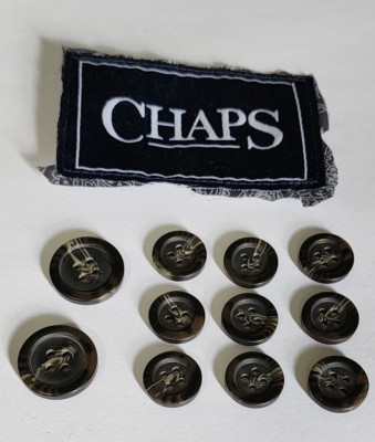 11 Chaps REPLACEMENT BUTTONS Black Tan Swirl 4 Hole Plastic 13/16 5/8 ...