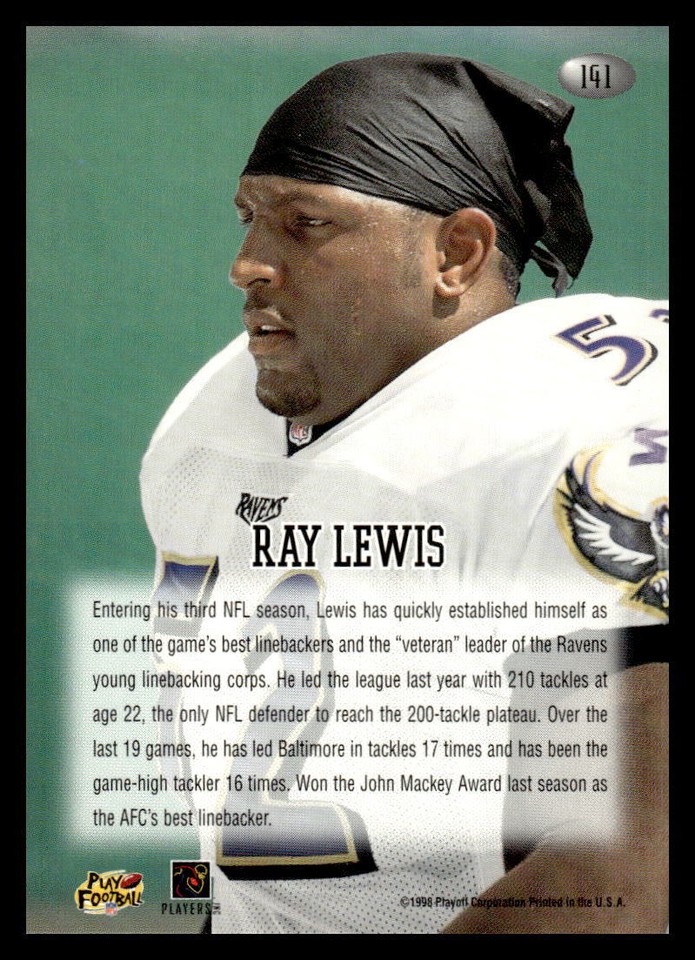 Ray Lewis 1998 Playoff Momentum Retail #141 Football Card | eBay