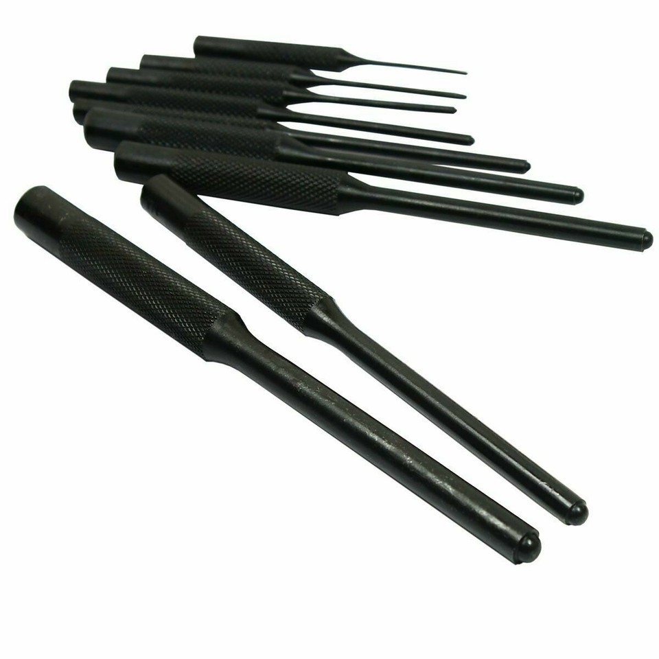 9 PC Forged Steel Roll Pin Pilot Punch Set Tools with Case Rifle ...