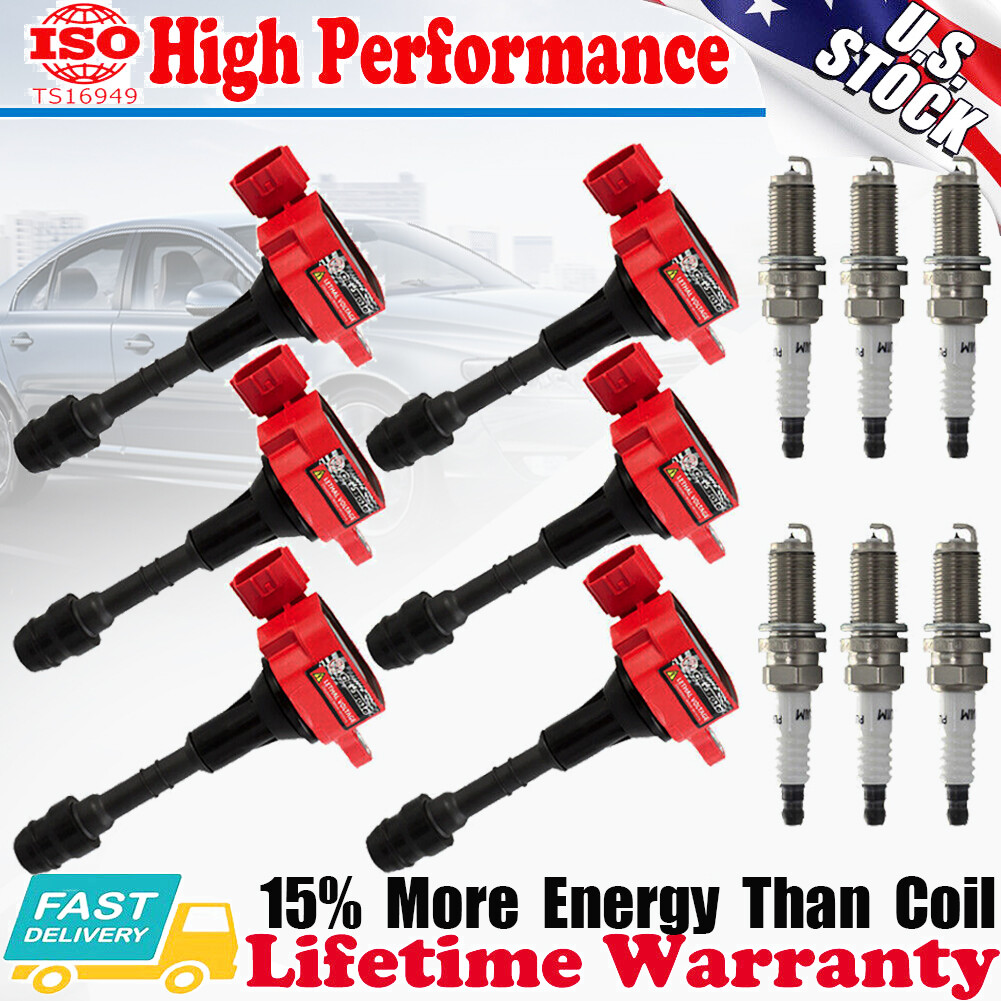 For 05-11 Nissan Frontier Pathfinder Xterra 6 Ignition Coil & Iridium ...