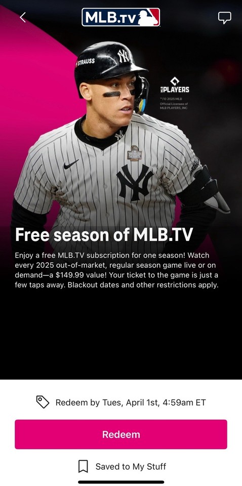 Tmobile MLB Season Pass Codes 2025 | eBay