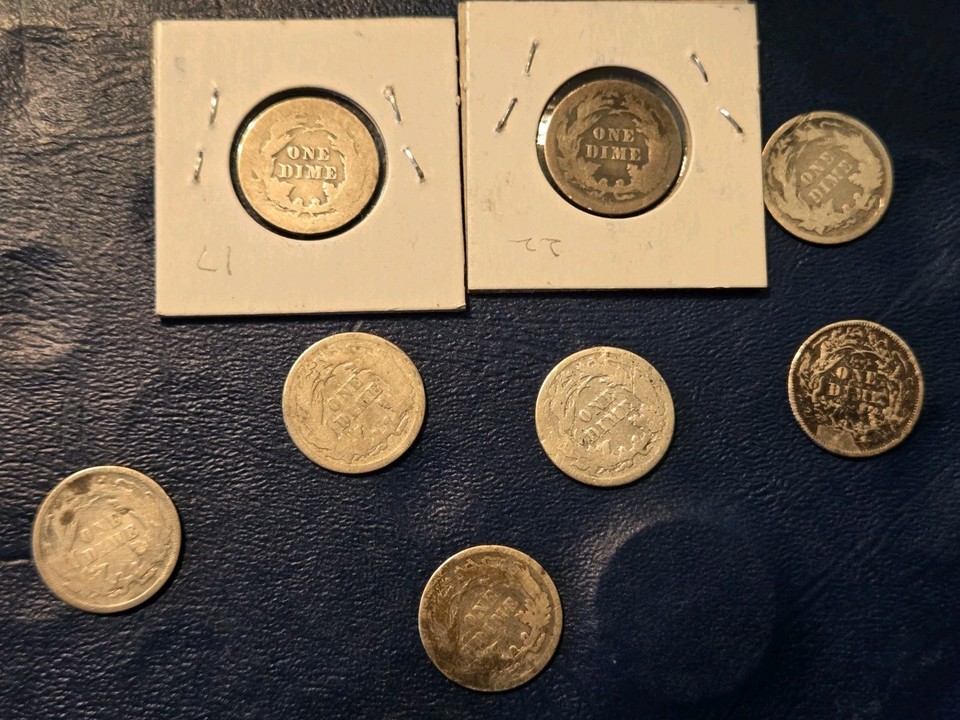 LOT OF 8 Seated Liberty Silver Dime 2x Carson City | eBay