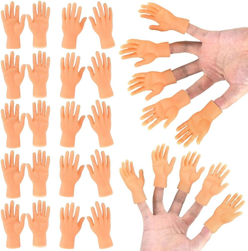 30 Pcs Tiny Finger Hands Mini Rubber Finger Puppets, Miniature Small ...