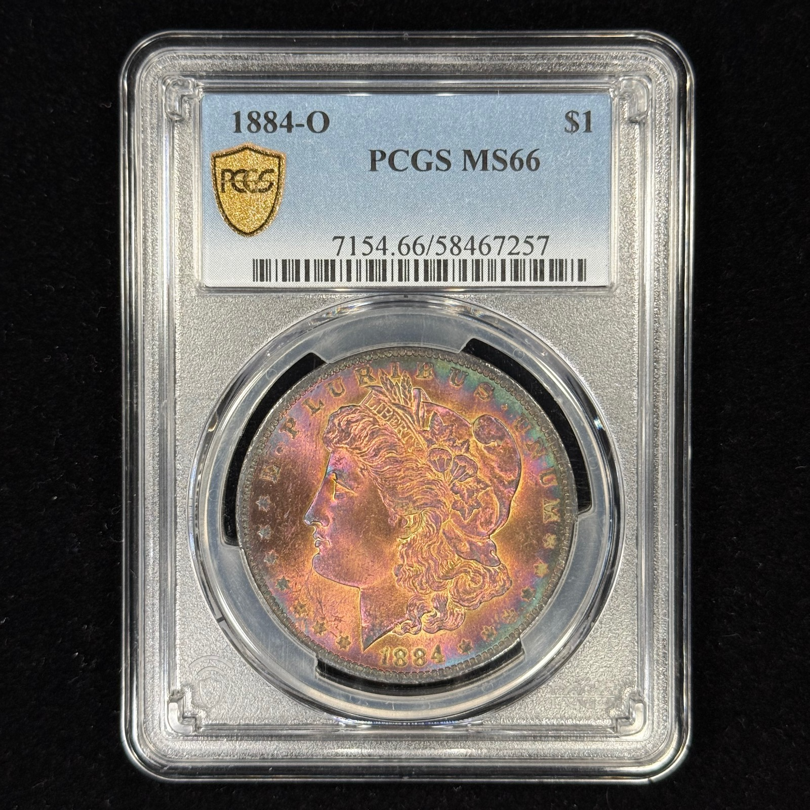 1884-O $1 MS66 Toned Morgan Dollar - PCGS Gold Shield - Beautiful ...