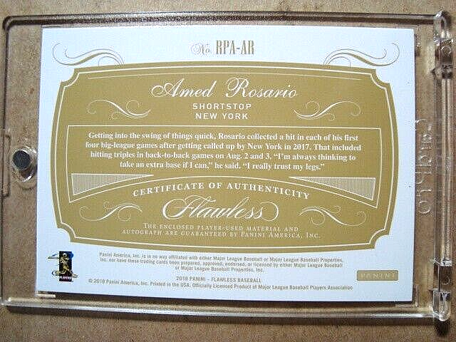 2018 Amed Rosario Flawless Sapphire Rookie Autograph Patch RC /15 MINT ...