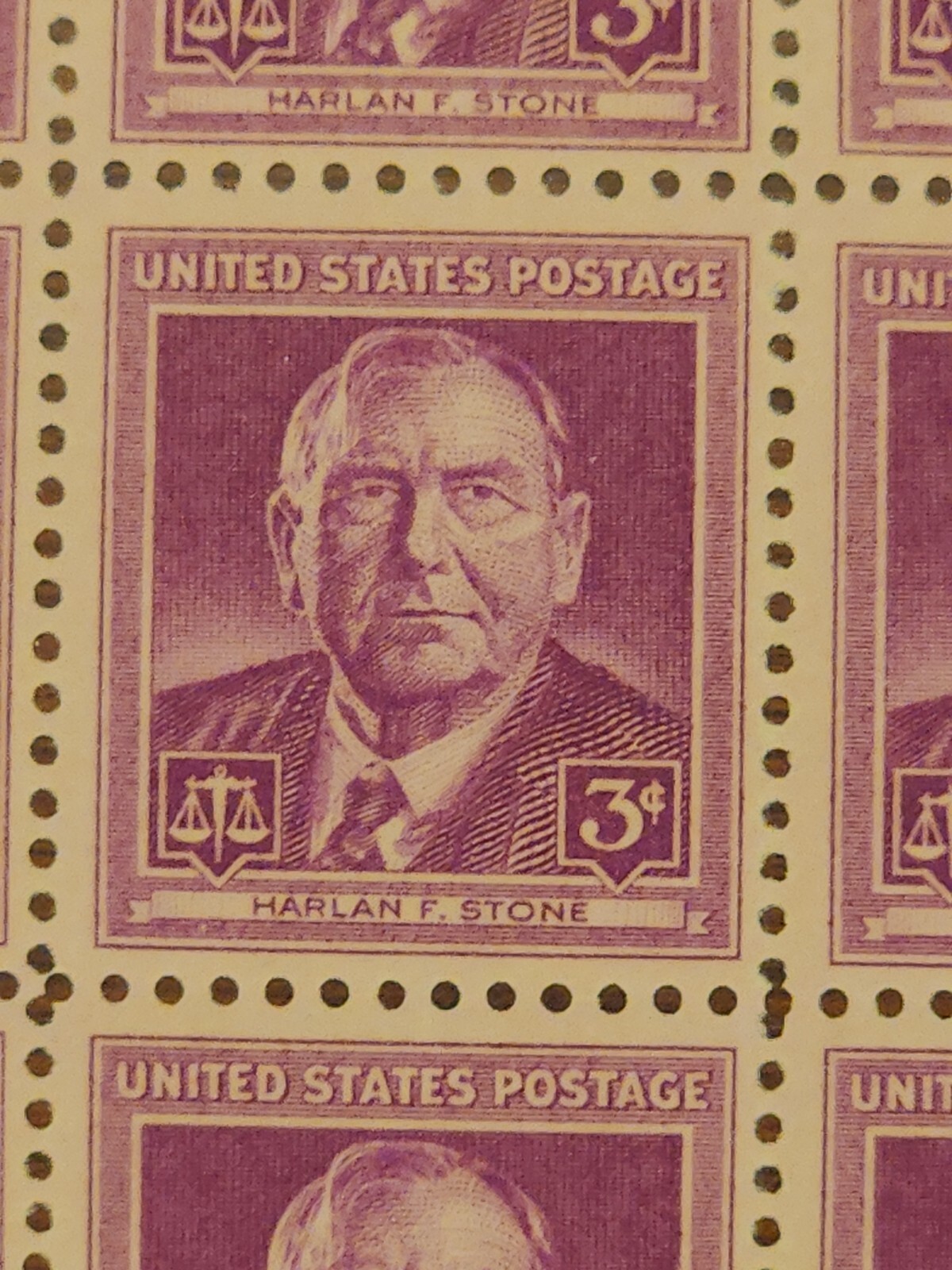 1948 3c Harlan F. Stone Full Sheet of 70 Stamps Scott #965 | eBay