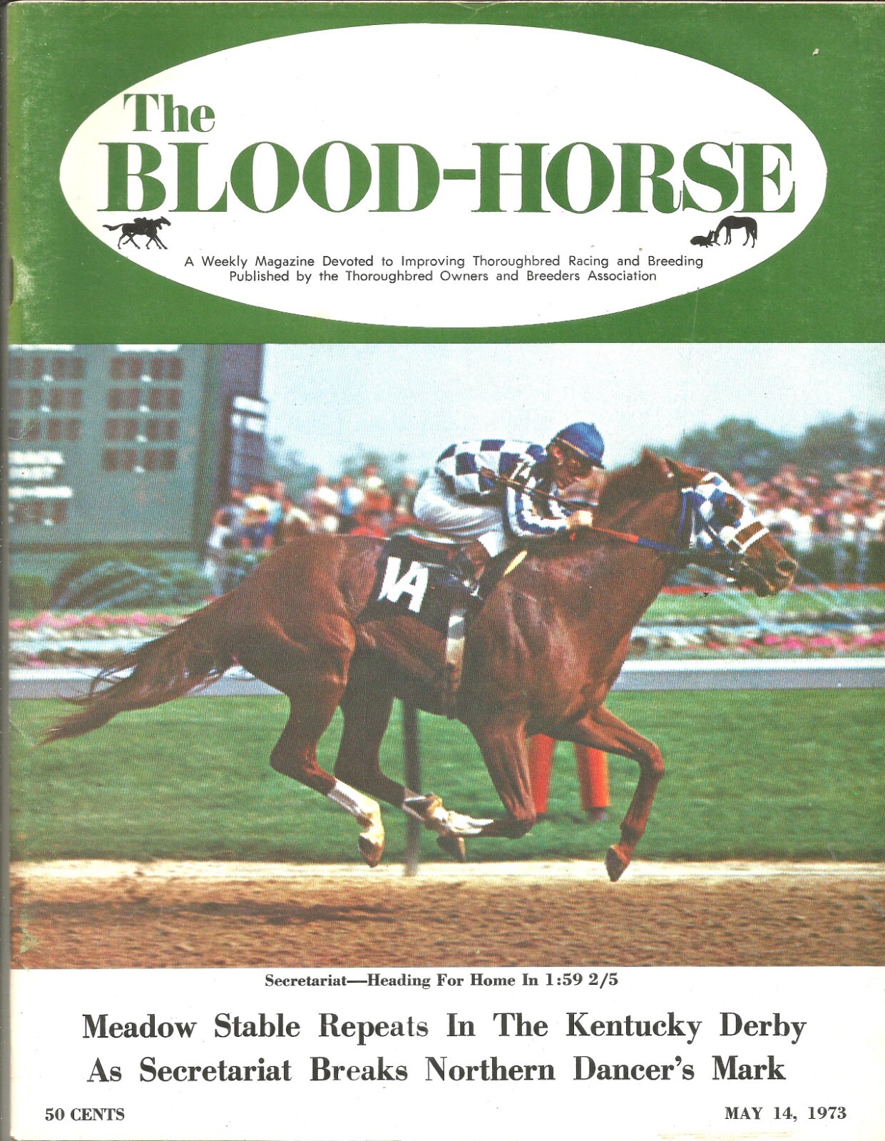 1973 Blood Horse race magazine Secretariat HOF Kentucky Derby Triple ...