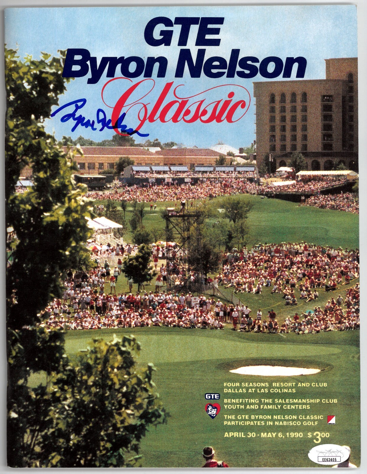 Byron Nelson signed 1990 Byron Nelson GTE PGA Golf Classic Program-JSA ...