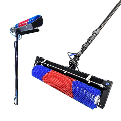 Solar Panel Clean Roller Brush,24FT Water Fed Pole,with Power Converter ...