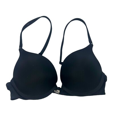 Victoria's Secret Womens Size 32B Black Solid Push Up Plunge Bra | eBay