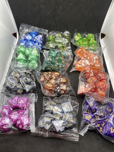 84pc Polyhedral RPG Dice Set 12 Colors, D&D Role Playing Game Dice | eBay