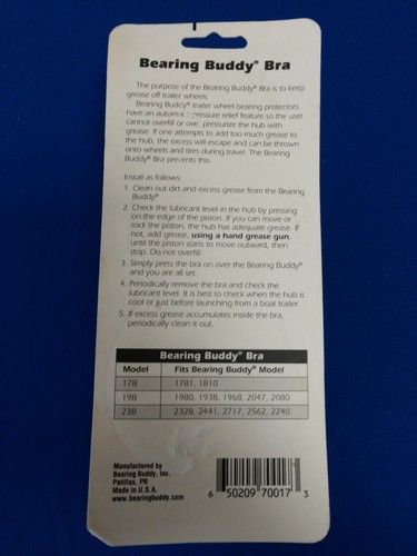 Bearing Buddy BRA Genuine Model 17B-Fits 1781,1810 Keeps Grease off ...