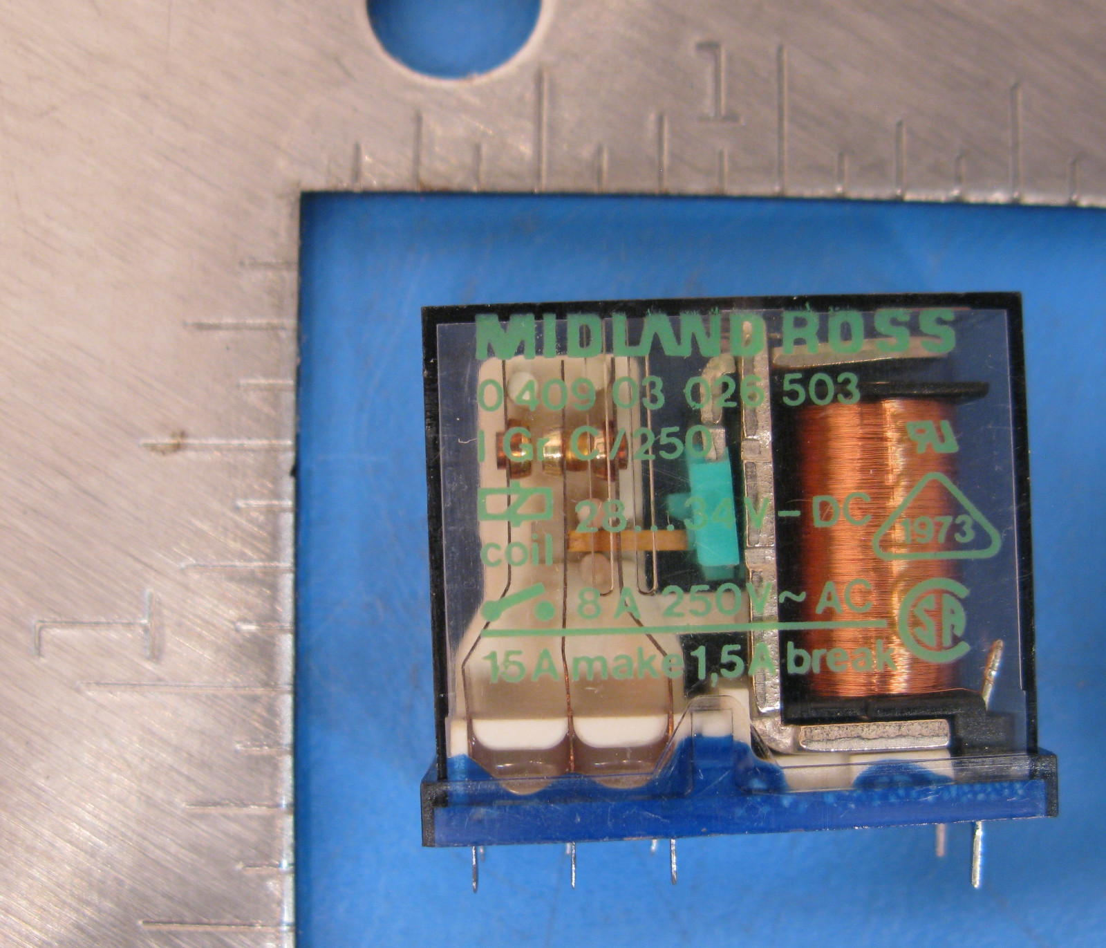 (1) MIDLAND ROSS RELAY 0409-03-026-503 34VDC 15AMP | eBay