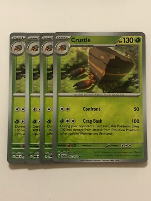 Pokemon Card Paradox Rift 4x Playset Reverse Holographic Crustle 007/ ...