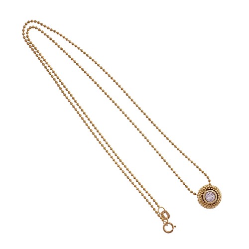 Diamond Slide Pendant Beaded Bezel 18k Yellow Gold | eBay