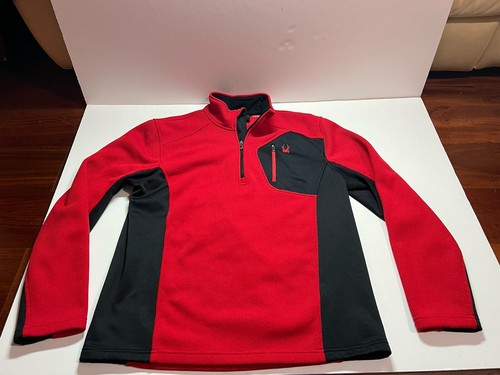 Spyder Core Sweater Mens L/XL Pullover 1/4 Zip Red Long Sleeve Outdoors ...