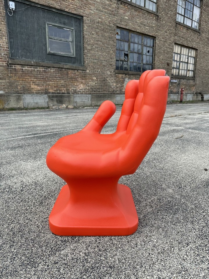Dark Orange LEFT Hand Shaped Chair 32" adult size 70's Retro EAMES ...