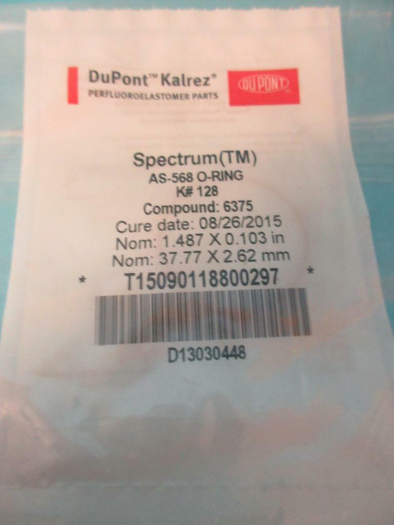 DUPONT SPECTRUM PERFLUOROELASTOMER AS568 O-RING K 128 COMPOUND 6375 1. ...
