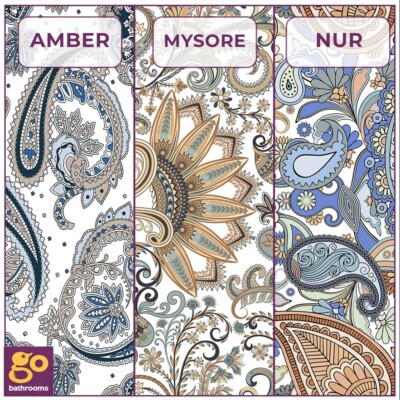 Traditional Paisley Pattern Porcelain Wall and Floor Tiles 250x250mm ...