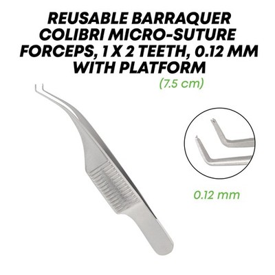 Barraquer Colibri Micro Suture Forceps 0.12mm 1x2 Teeth Surgical OPT ...