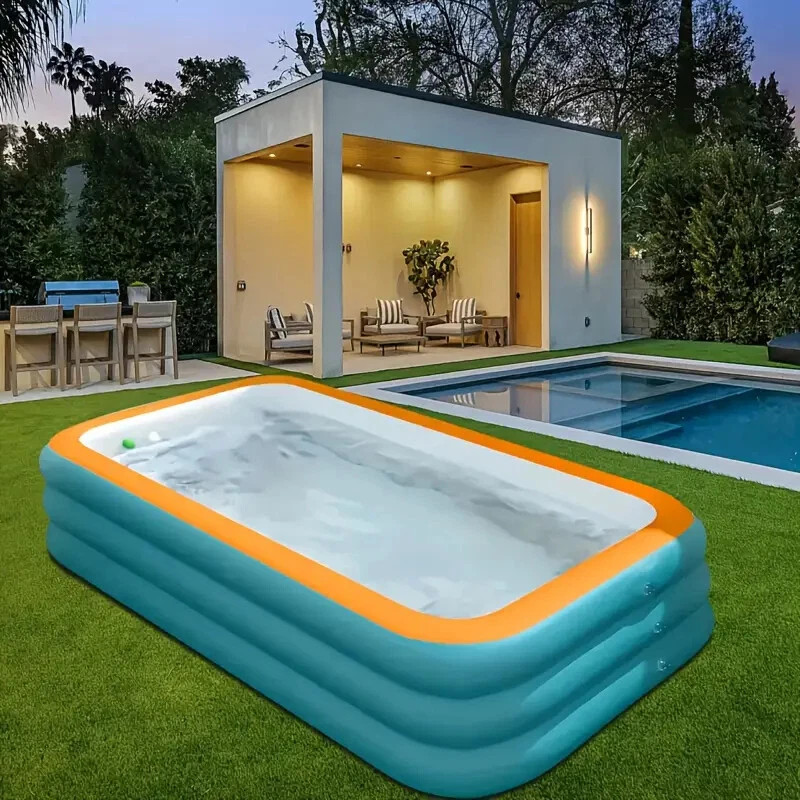 3M XL Large Paddling Pool Rectangular Family Swimming Water Fun ...
