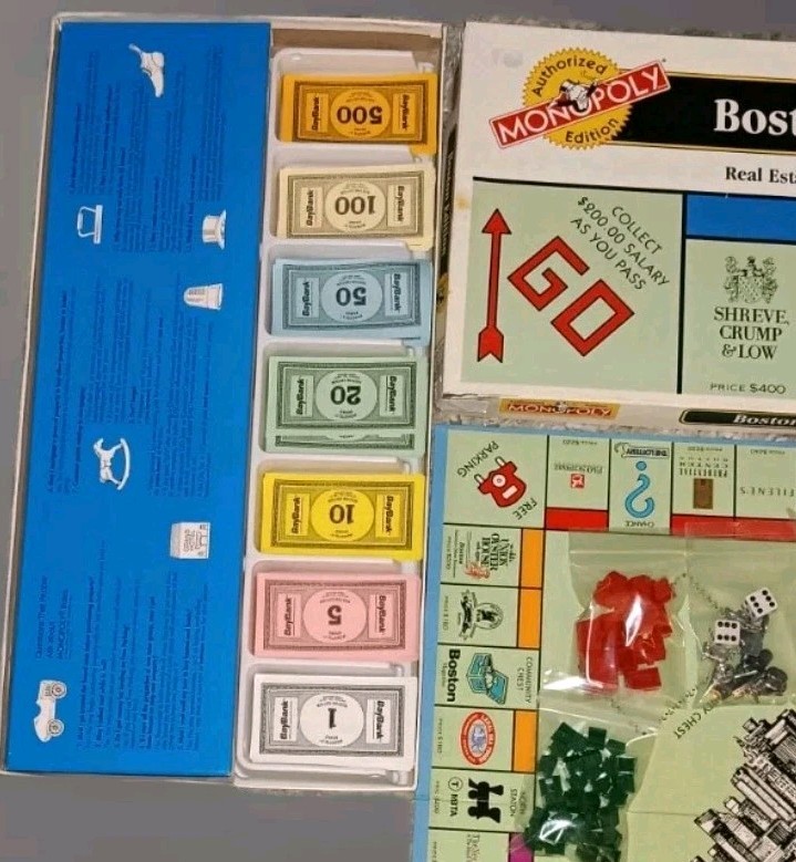 BOSTON Edition 100% Complete Classic Monopoly Board Game Family Night ...
