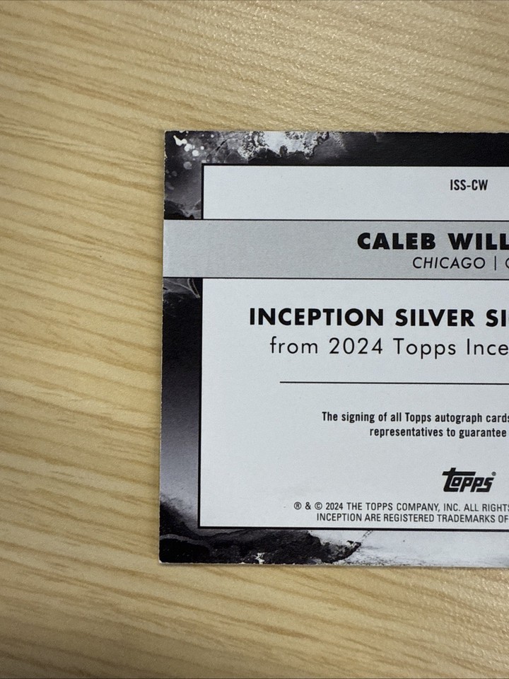 Caleb Williams 2024 Topps Inception Silver Signings Card Gold Ink 1/1 ...