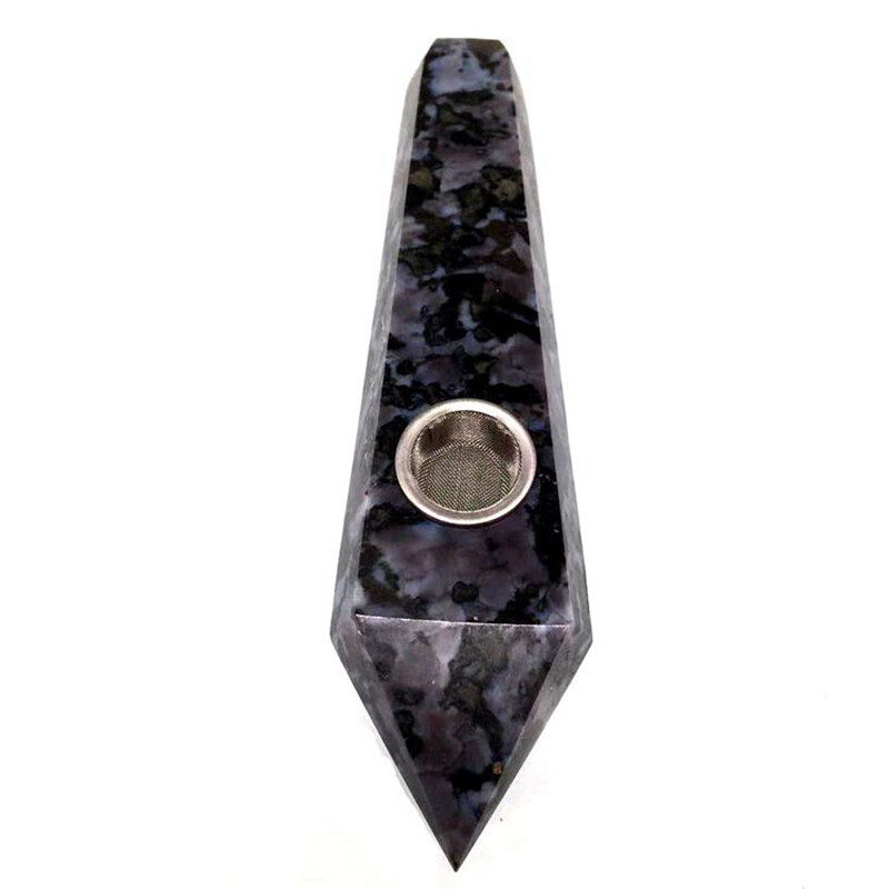 Natural Quartz Gabbro Alabaster Crystal Smoking Pipe Point Obelisk Wand ...