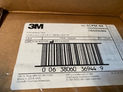 3M Premasking Tape SCPM-44, 48 in x 450 yd (NEW) | eBay