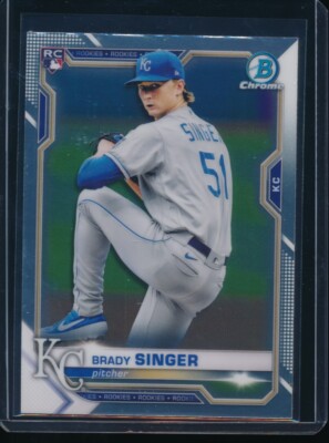 BRADY SINGER 2021 Bowman Chrome Prospects Kansas City Royals Rookie ...