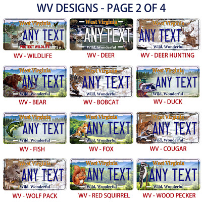 West Virginia Wildlife Any Text Customized License Plate for Auto Car ...