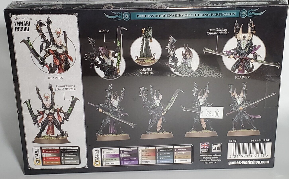 NIB Games Workshop Warhammer 40K Drukhari Incubi Squadron (5 Miniatures ...