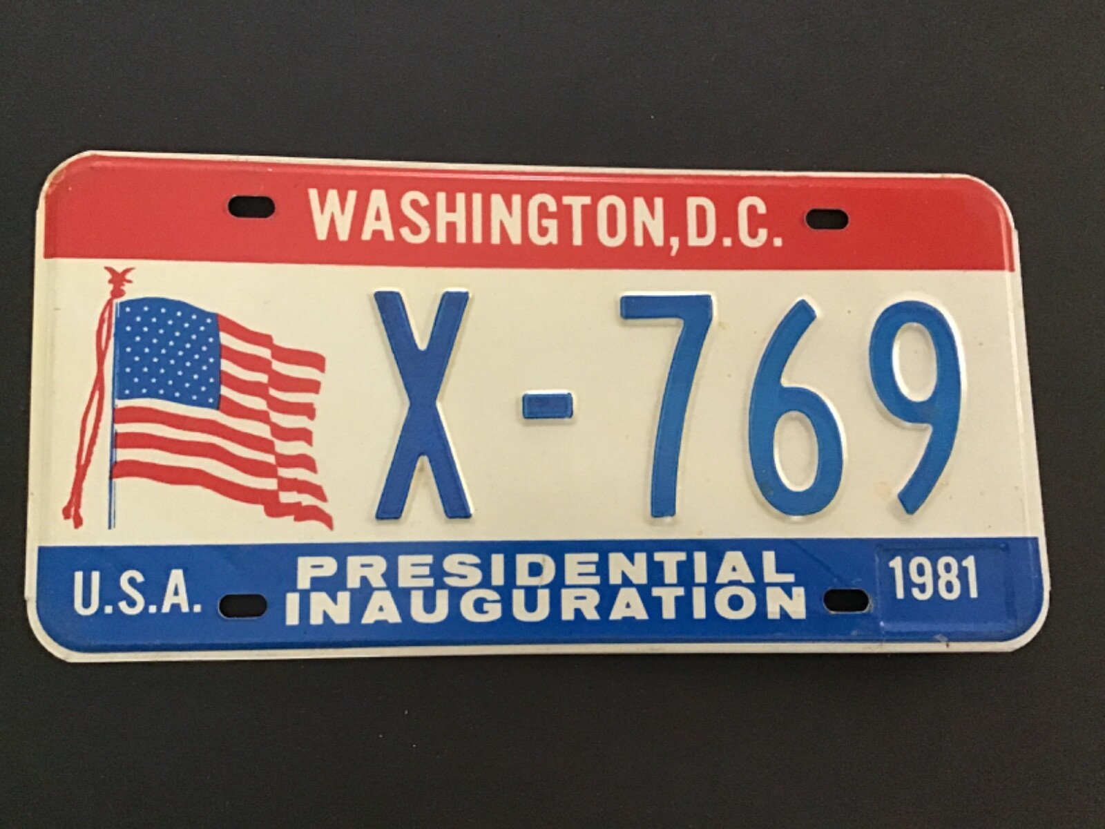 1981 Washington D.C. Presidential Inauguration License Plate District ...
