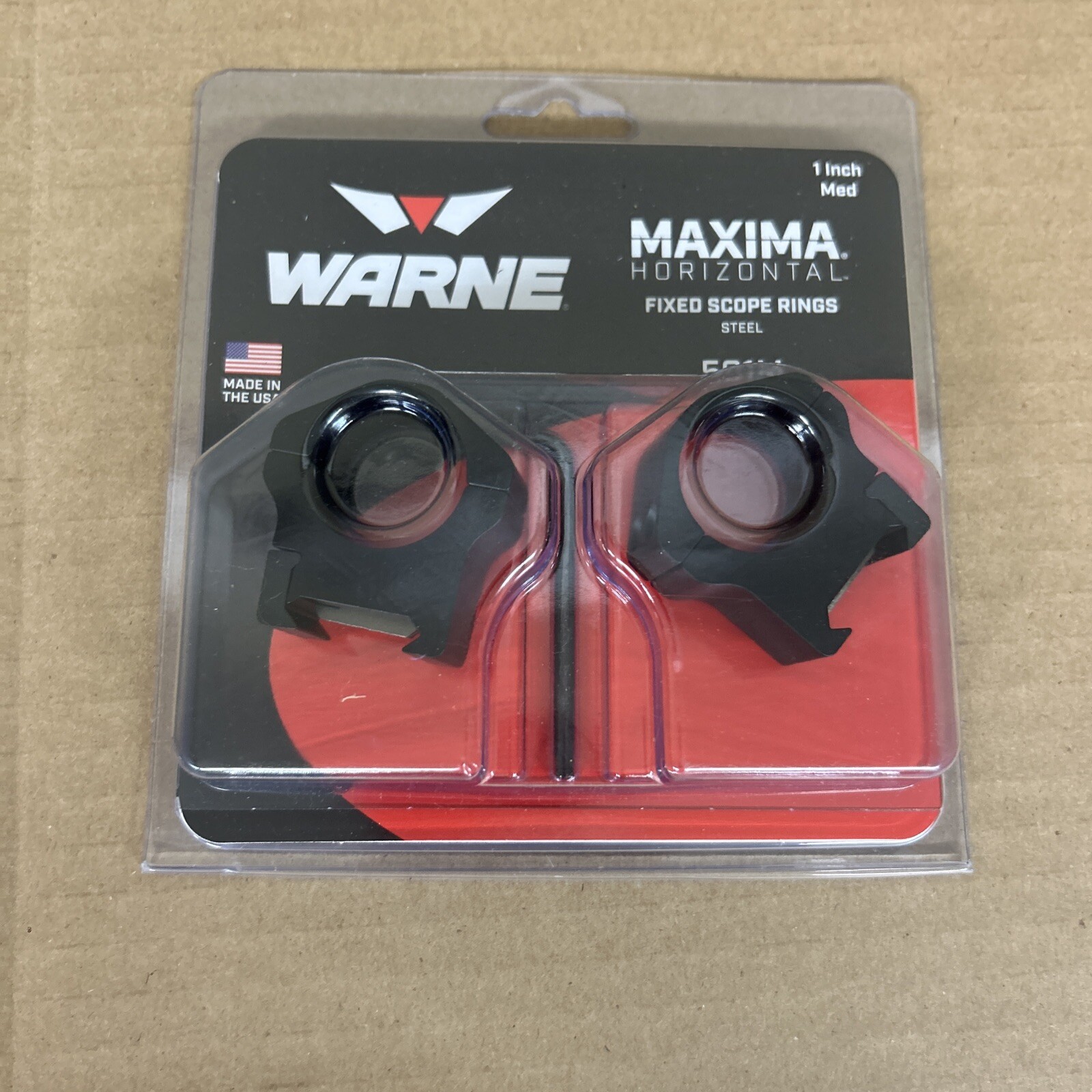 Warne Maxima Horizontal 1" Medium Fixed Steel Picatinny Scope Rings ...