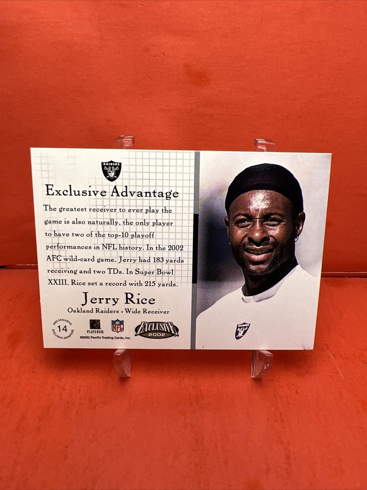 2002 Pacific Exclusive Exclusive Advantage Jerry Rice #14 HOF Mint🦄 | eBay