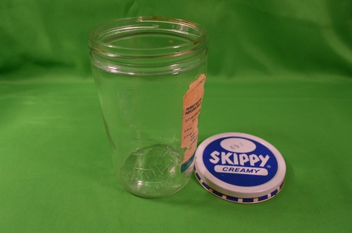 Vintage Skippy Peanut Butter Glass Jar W/ Lid,Embossed Measuring Cup on ...