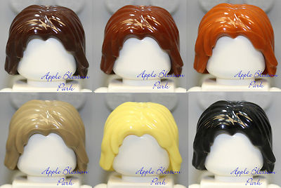 LEGO Lot/6 Long Tousled MINIFIG HAIR Boy Girl Tan Orange Brown Yellow ...