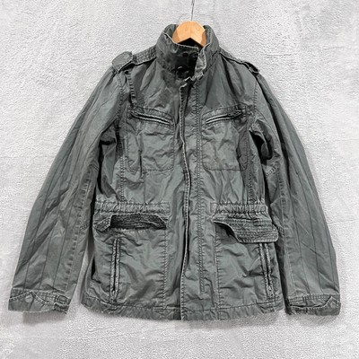 Diesel Rising Sun Waxed Jacket Womens Medium Olive Military Utility ...