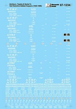 Microscale HO Scale Decals: Atchison, Topeka & Santa Fe Hart Selective ...
