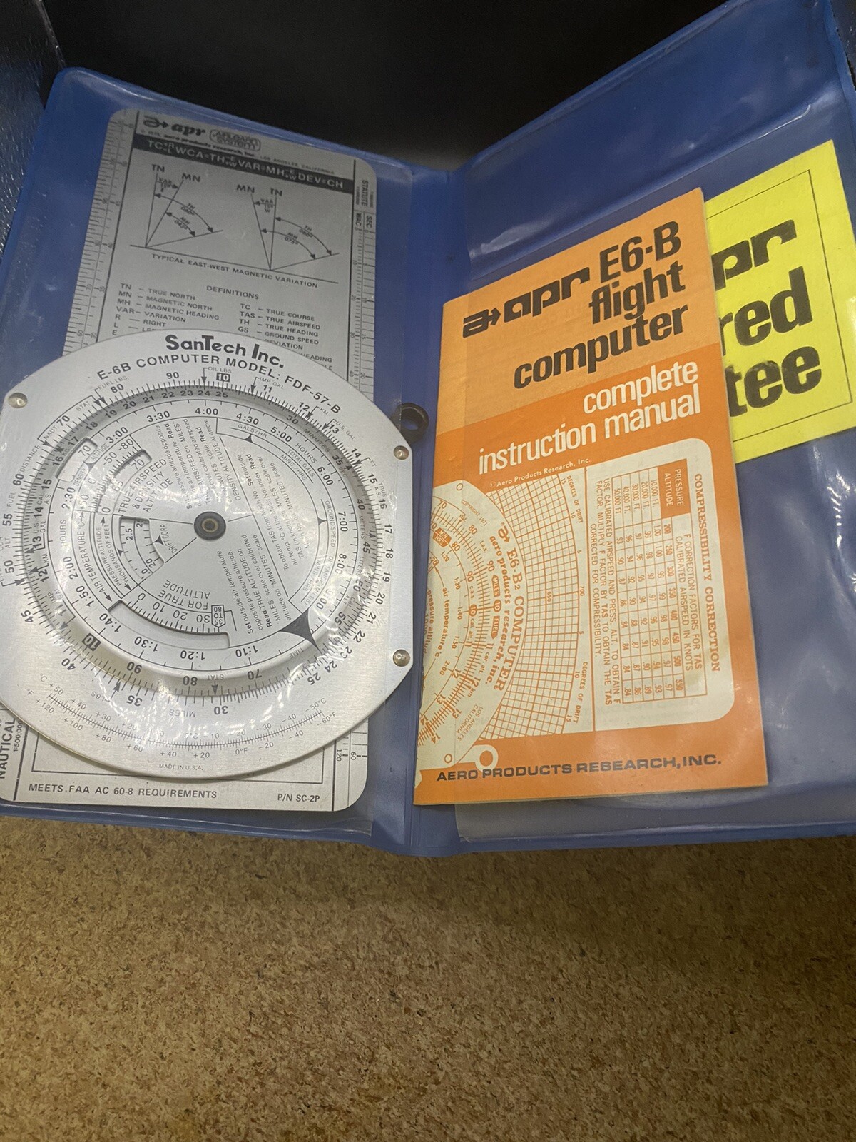 Vintage 1967 APR E6-B Flight Computer Aero Products Research Inc. w ...